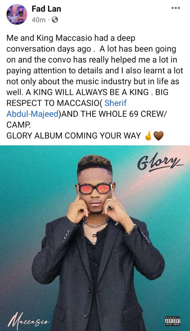 Fad Lan runs back to Maccasio and his 69 fans after ‘disrespecting ...