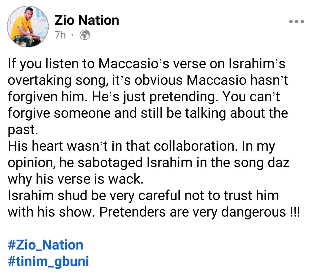 Maccasio Is A Pretender And IsRahim Must Be Very Careful Of Him ...