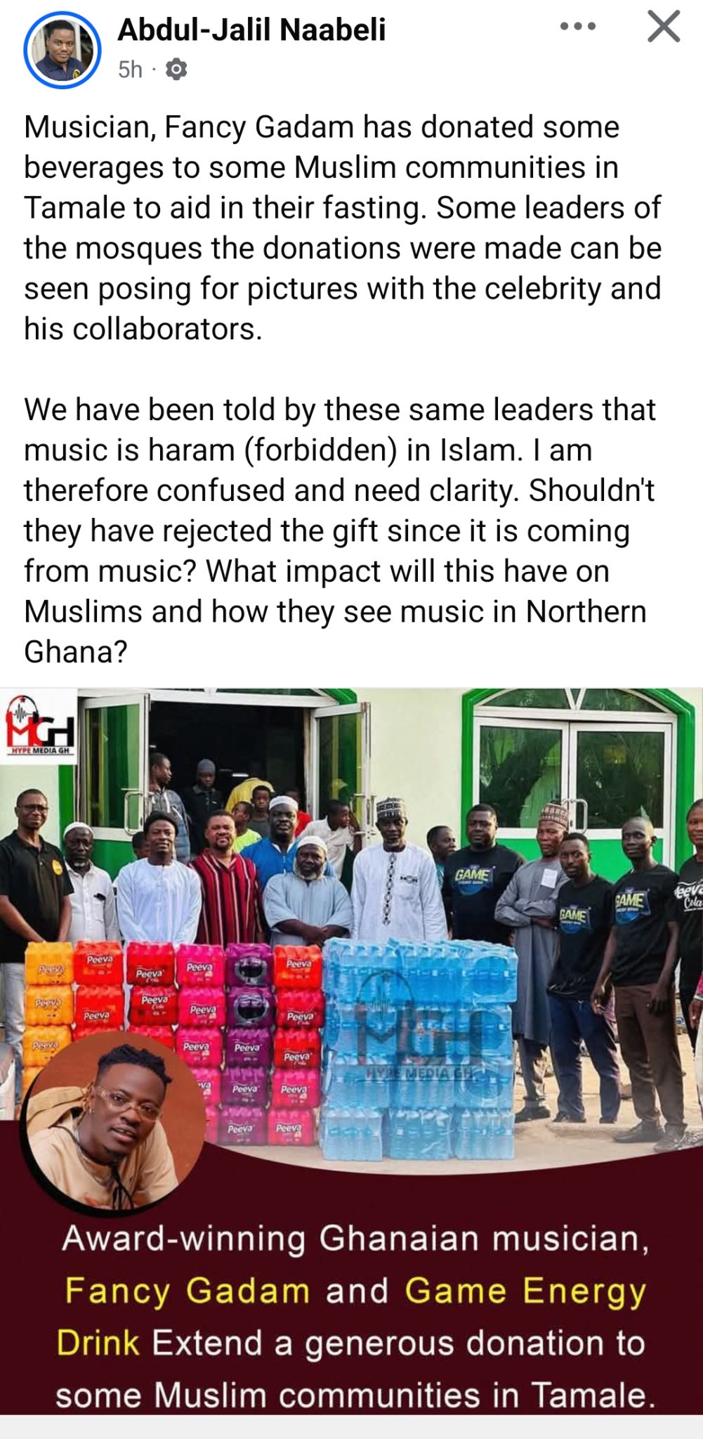 Fancy Gadam's Ramadan Donation Sparks Debate on Music and Islam ...